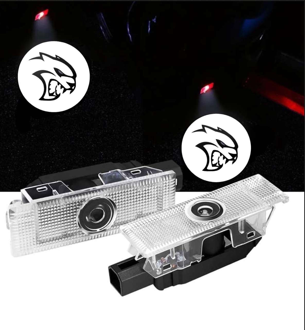 2X LED Hellcat Challenger/ Charger Door Projector Lights/ puddle Light ...